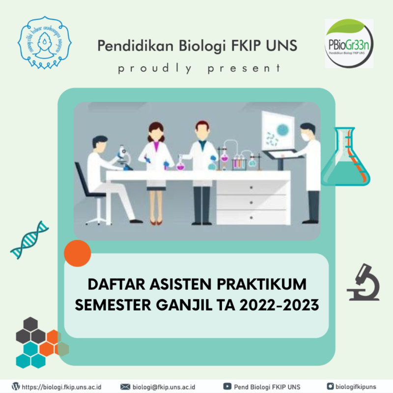 DAFTAR ASISTEN PRAKTIKUM SEMESTER GANJIL TA 2022-2023 – Biology Education Faculty of Teacher ...